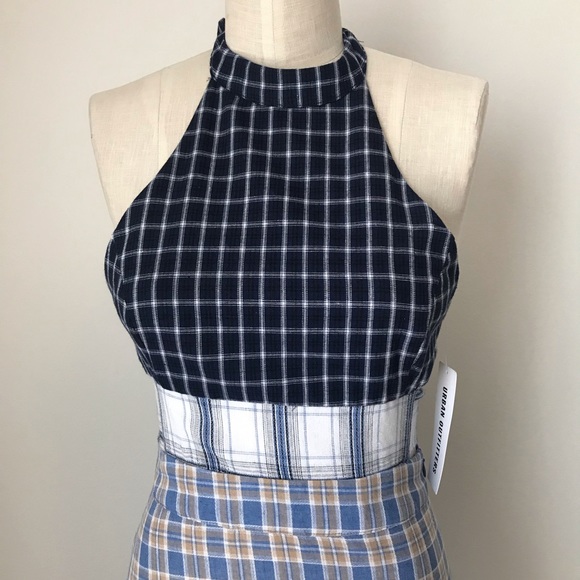 Urban Outfitters | Dresses | Uo Mixed Plaid Halter Midi Dress | Poshmark